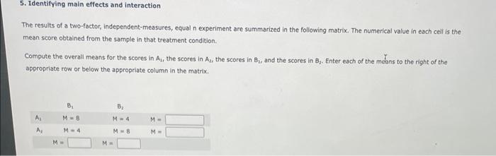 Solved 5. Identifying main effects and interaction The | Chegg.com