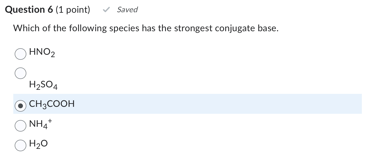 Solved Question 6 (1 ﻿point) ﻿SavedWhich of the following | Chegg.com