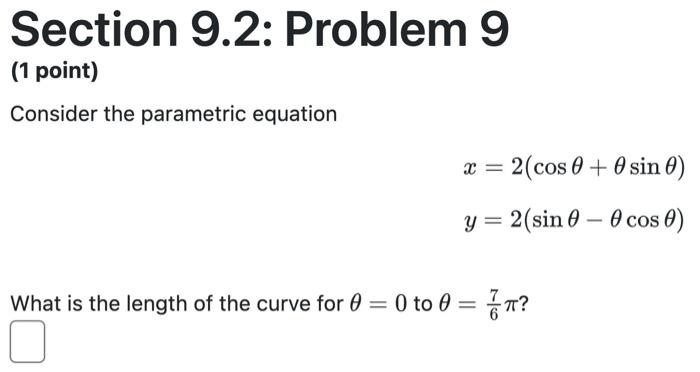 Solved Consider the parametric equation | Chegg.com