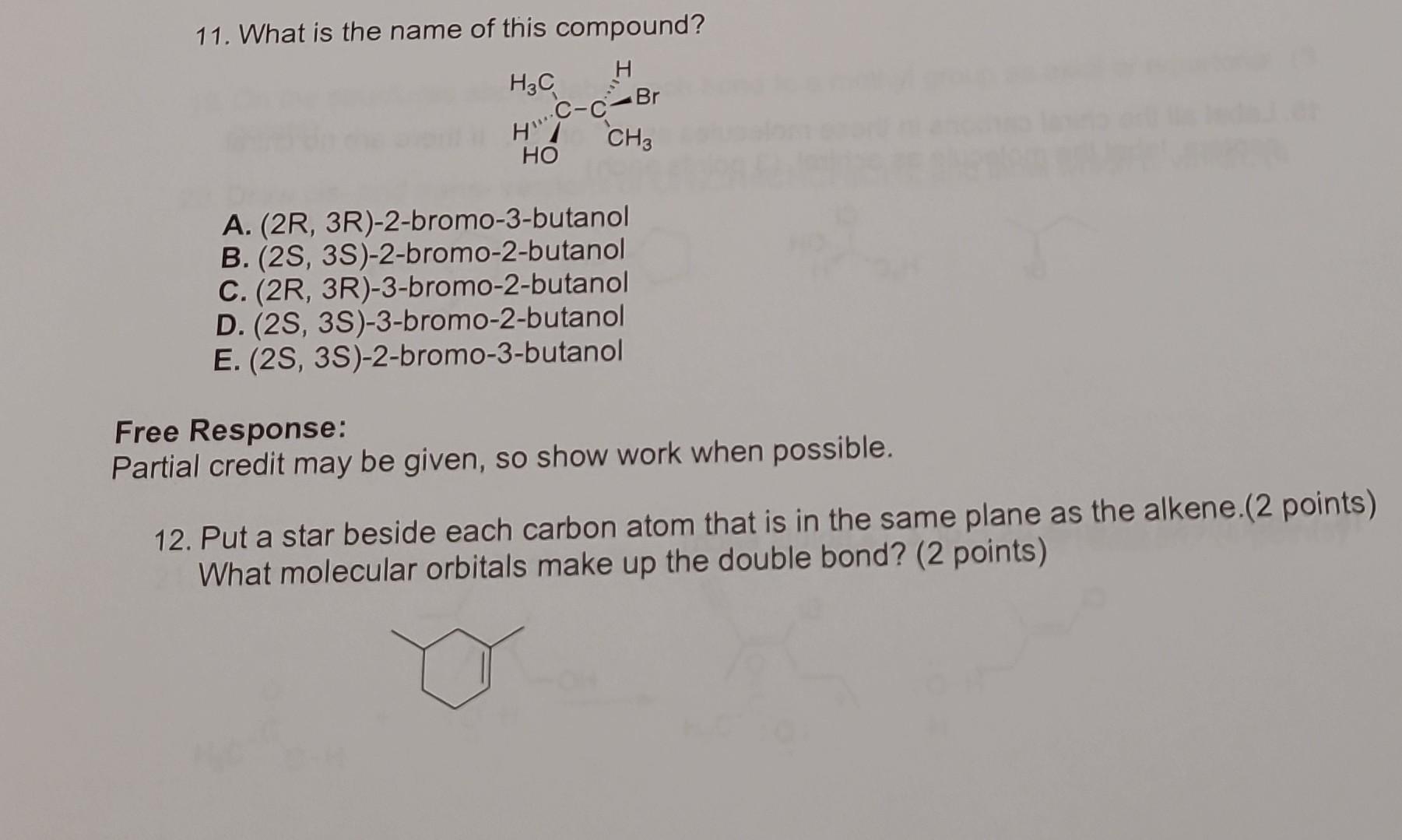 Solved 11. What is the name of this compound? A. | Chegg.com