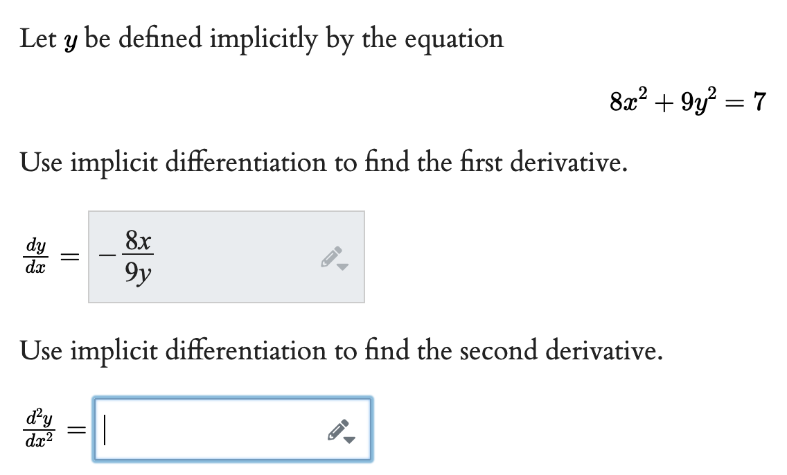 Solved Let y ﻿be defined implicitly by the | Chegg.com