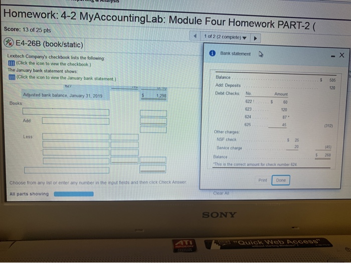 MUA SUS P ancial Reports Homework: 4-2 My | Chegg.com