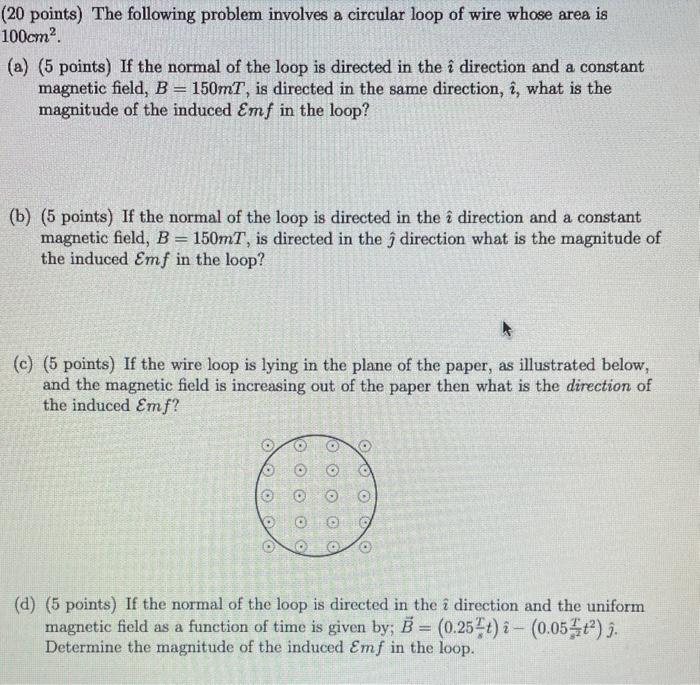 Solved (20 points) The following problem involves a circular | Chegg.com