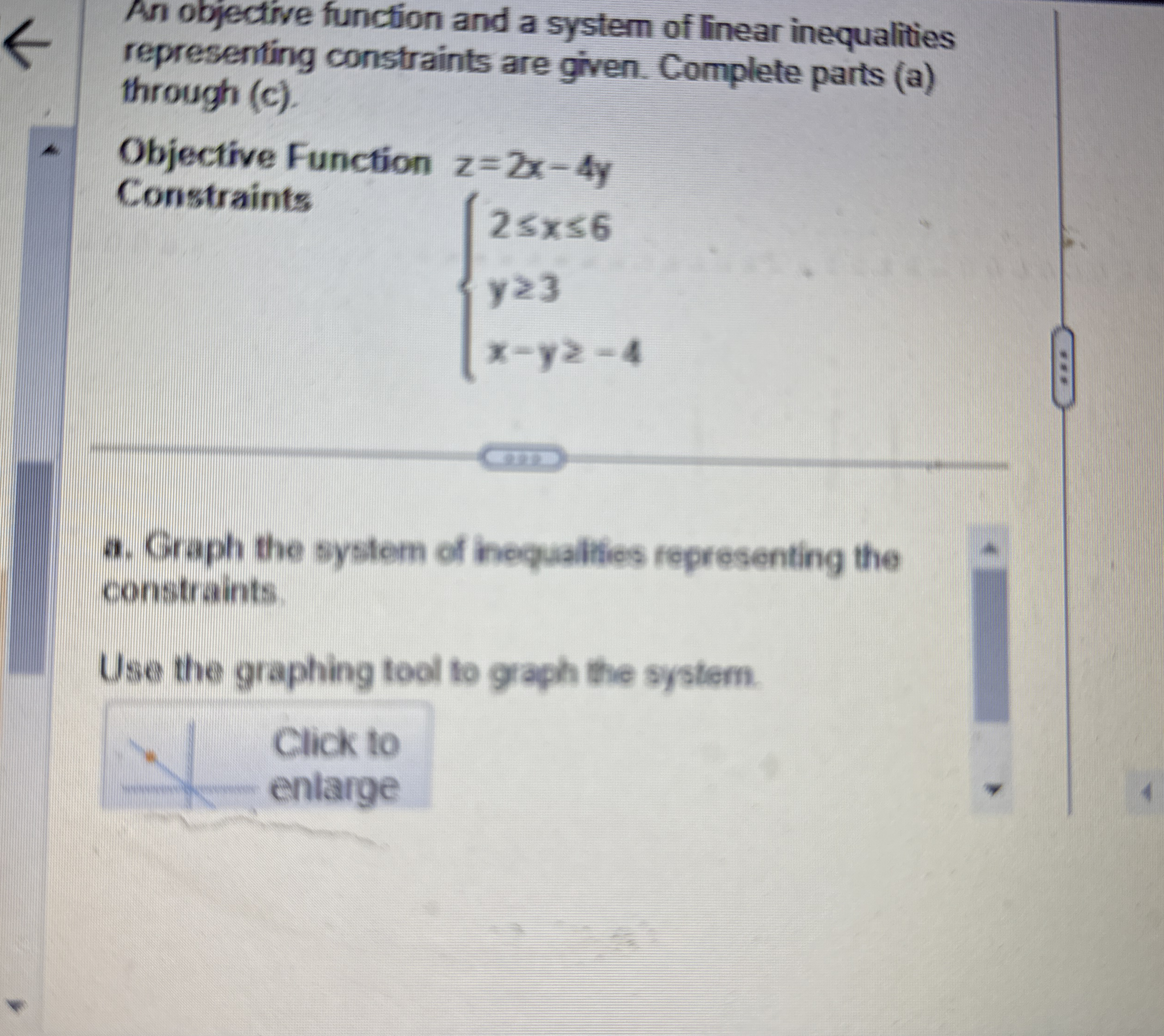 Solved An Objective Function And A System Of Linear 