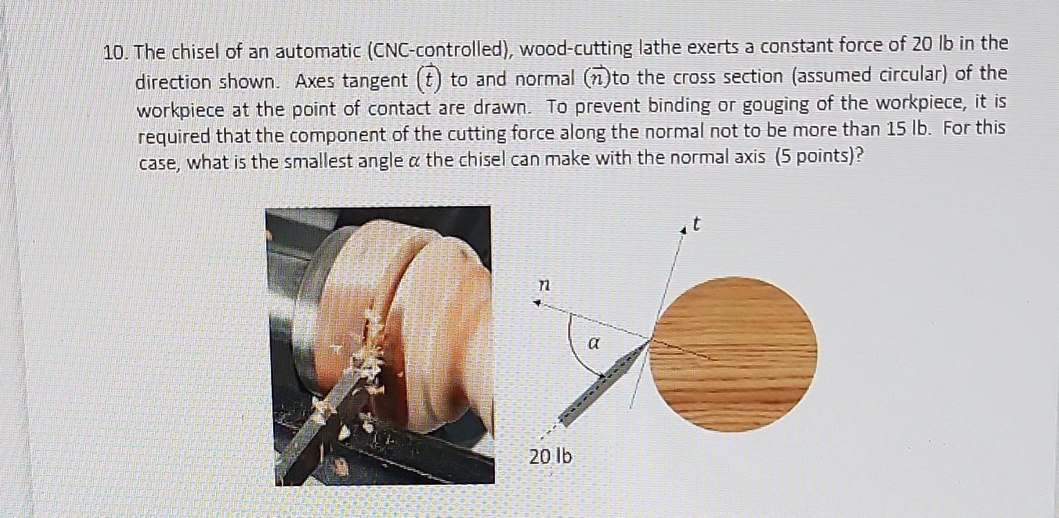 Solved 10. The chisel of an automatic (CNC-controlled), | Chegg.com