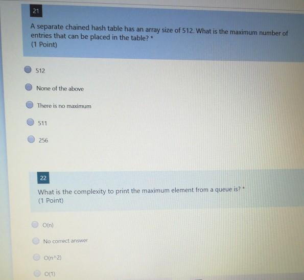 Solved 21 A separate chained hash table has an array size of | Chegg.com