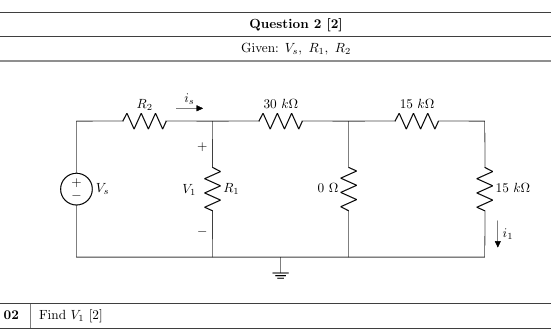 Solved Question 2 [2]Given: Vs=26V R1=5 ﻿ohms | Chegg.com