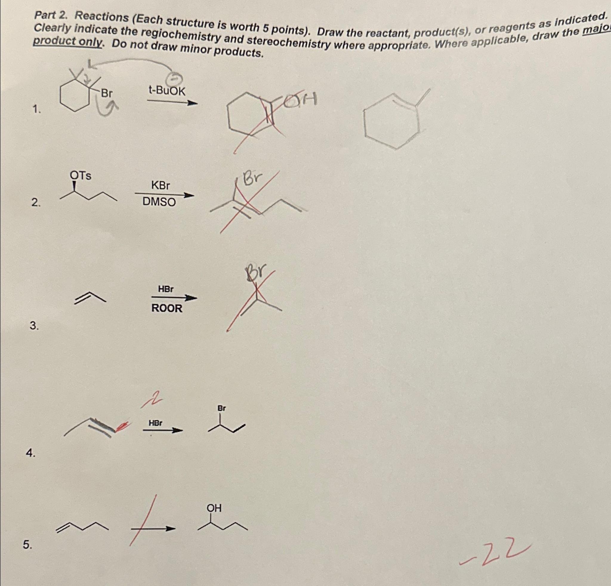 Solved Part 2. ﻿Reactions (Each structure is worth 5 | Chegg.com