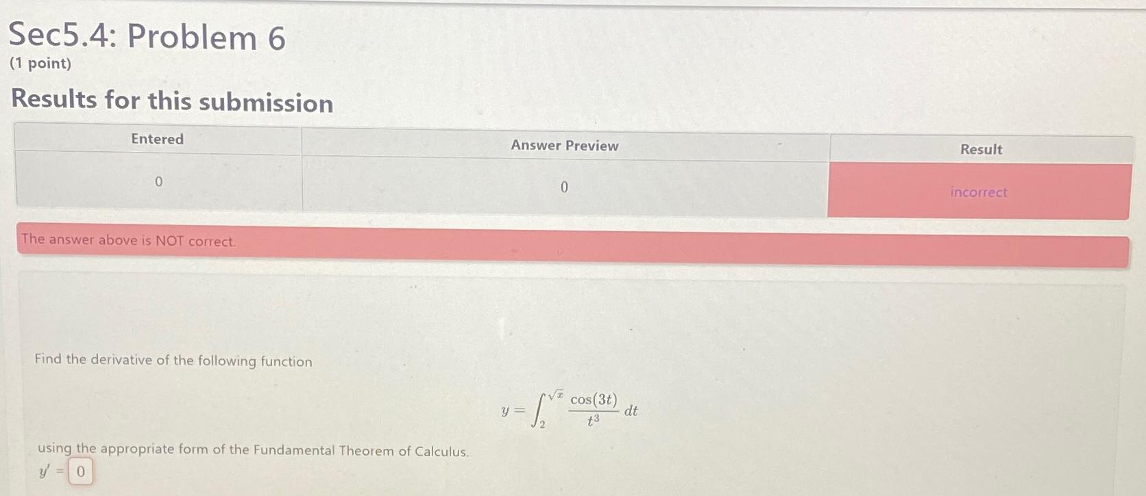 Solved Sec5.4: Problem 6(1 ﻿point)Results for this | Chegg.com