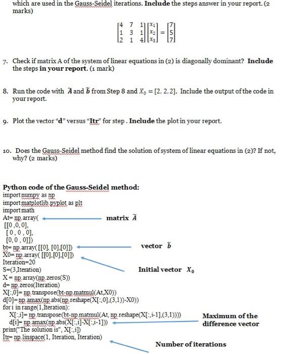 Solved Q1) In this question, you will use the Gauss-Seidel | Chegg.com
