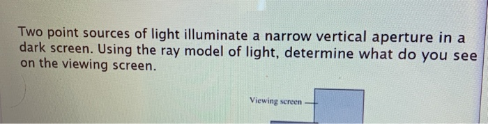 Solved Two point sources of light illuminate a narrow | Chegg.com