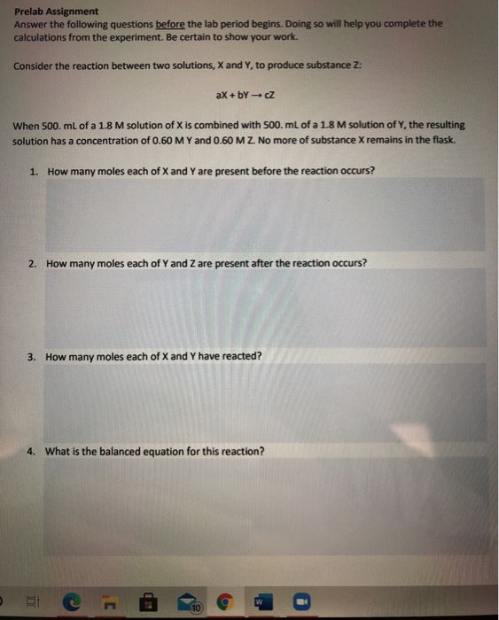 Solved Prelab Assignment Answer the following questions | Chegg.com