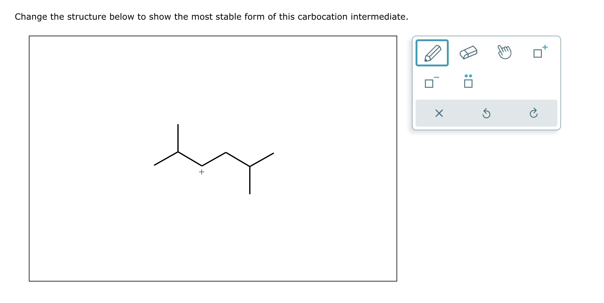 Solved Change the structure below to show the most stable | Chegg.com