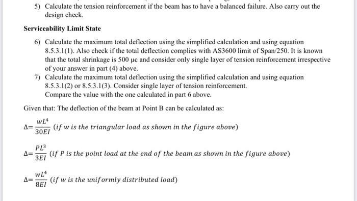 Solved Problem: A singly reinforced cantilever beam in the | Chegg.com