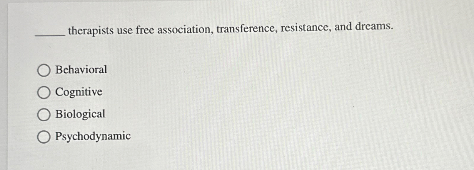 Solved therapists use free association, transference, | Chegg.com