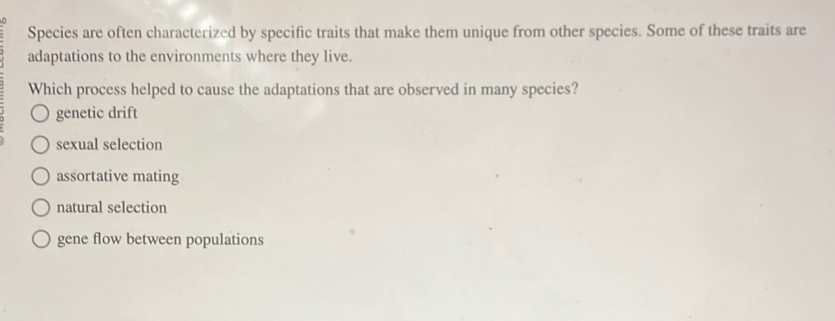 Solved Species are often characterized by specific traits | Chegg.com