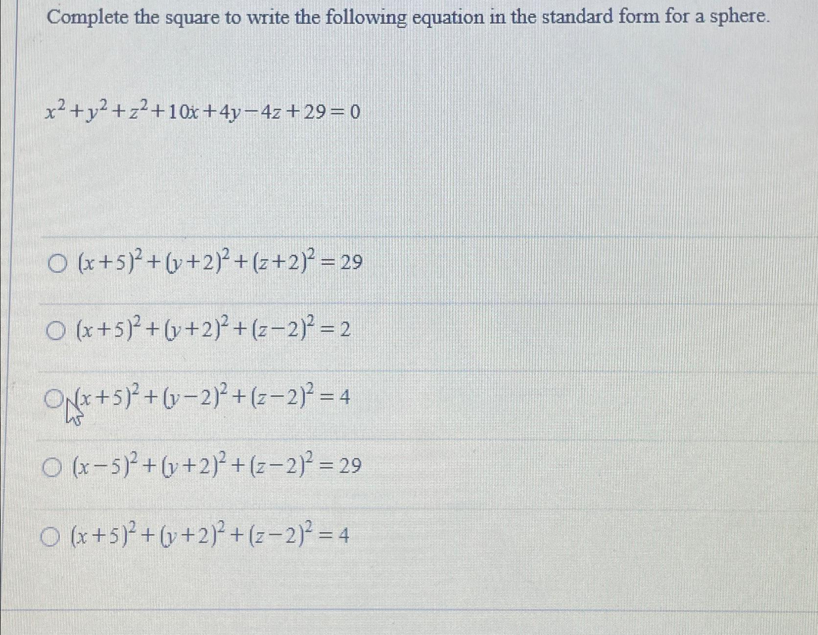 Solved Complete the square to write the following equation | Chegg.com
