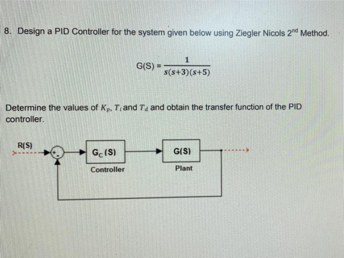 Solved 8. Design a PID Controller for the system given below | Chegg.com