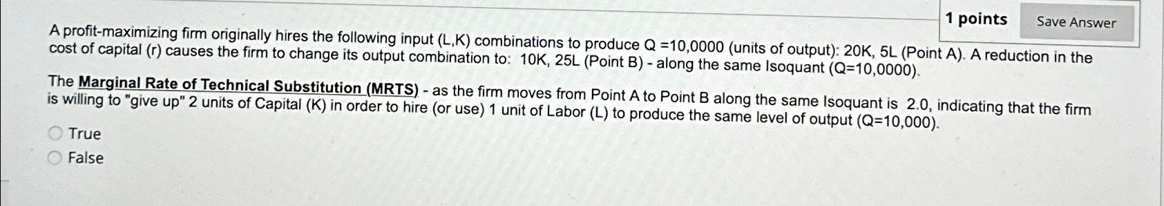 Solved 1 ﻿pointsA profit-maximizing firm originally hires | Chegg.com