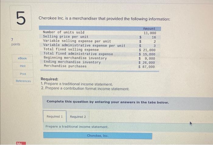 Solved Cherokee Inc. is a merchandiser that provided the | Chegg.com