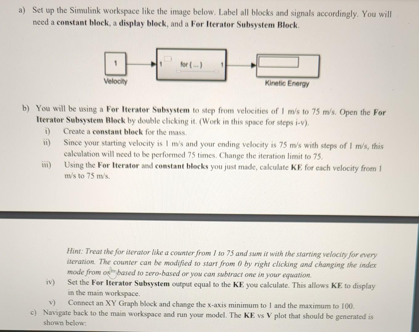 Solved a) Set up the Simulink workspace like the image | Chegg.com