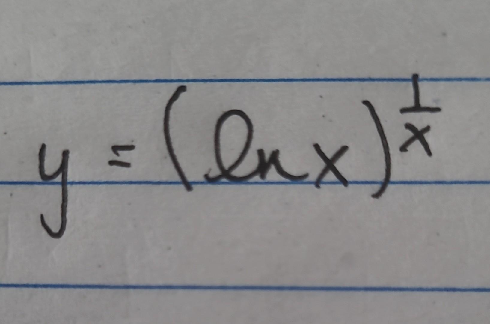 Solved y=(lnx)x1 | Chegg.com
