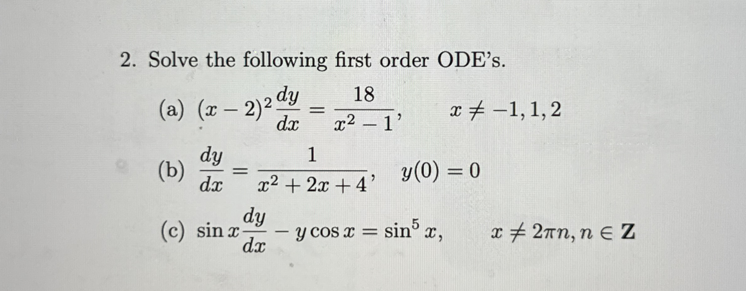 Solved by an EXPERT Solve the following first order | Chegg.com