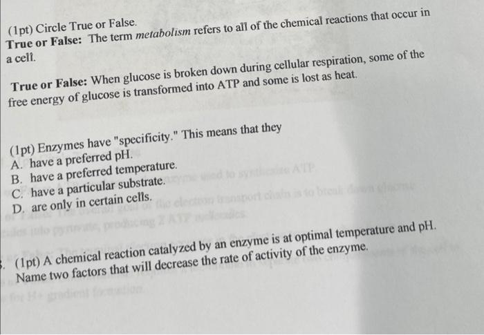 Solved (1pt) Circle True or False. True or False: The term | Chegg.com