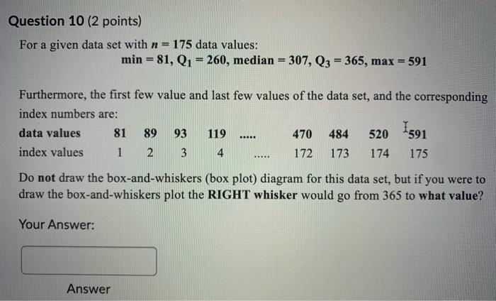 Solved Question 10 (2 points) For a given data set with n = | Chegg.com