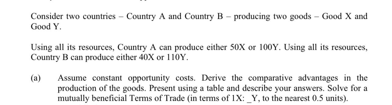Solved Consider two countries - ﻿Country A and Country B - | Chegg.com