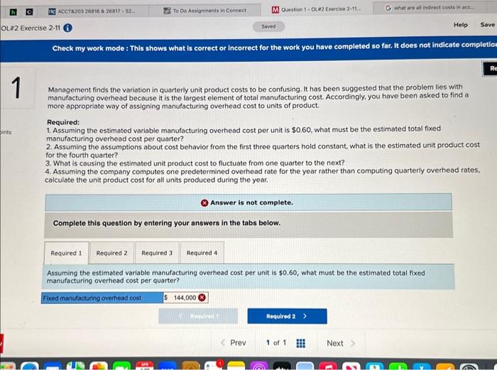 Exercise 2-11 (Algo) Varying Plantwide Predetermined | Chegg.com
