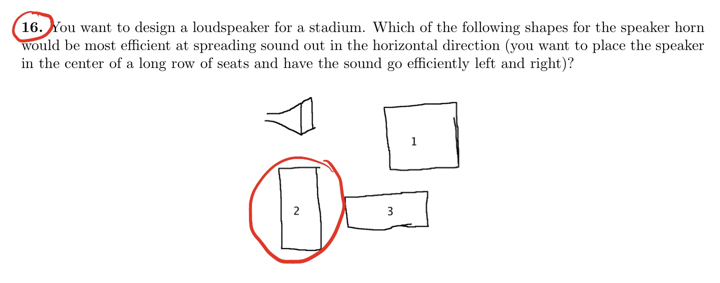 Solved You want to design a loudspeaker for a stadium. Which | Chegg.com