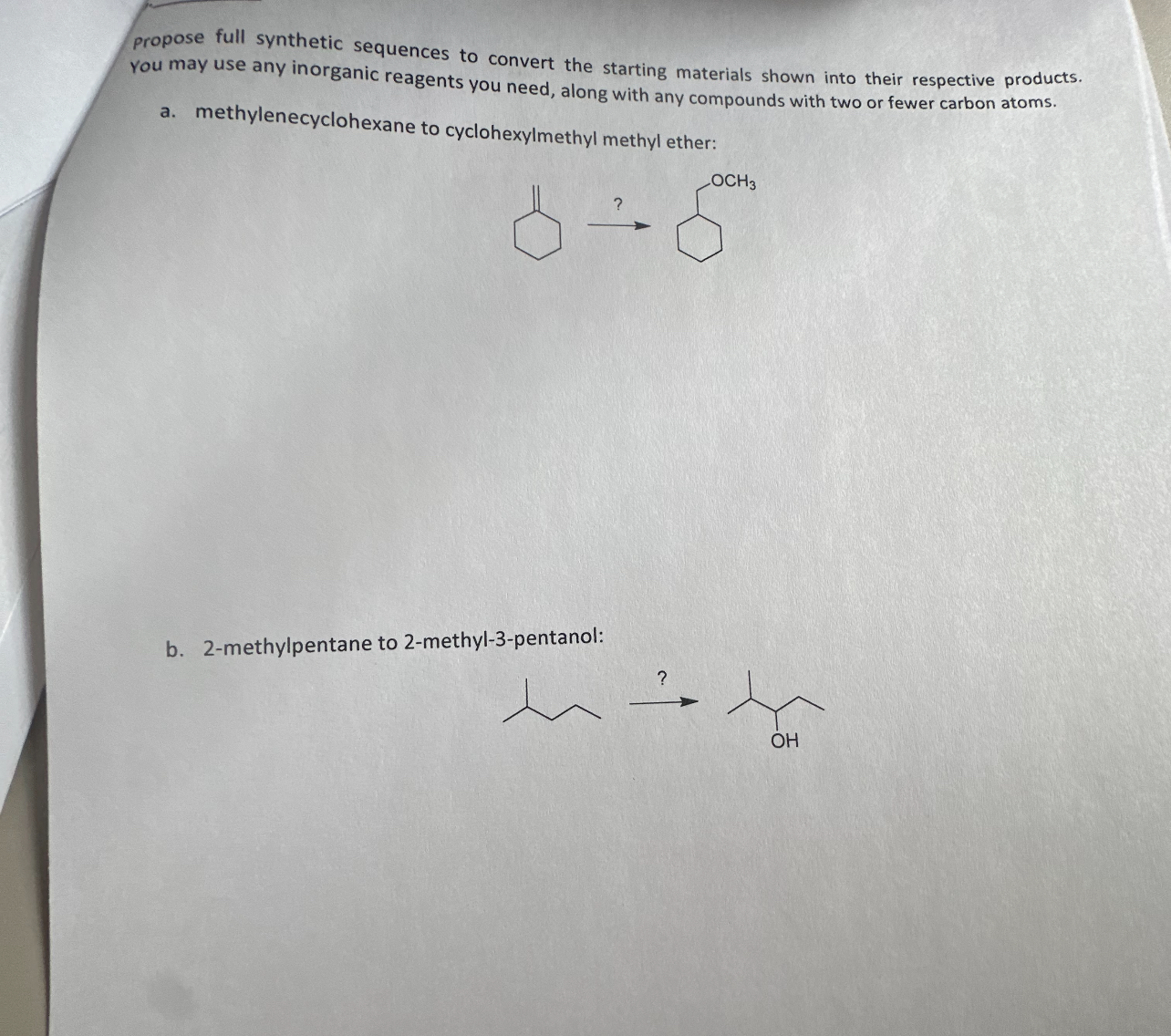 Solved propose full synthetic sequences to convert the | Chegg.com