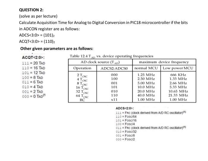 Solved QUESTION 2: (solve as per lecture) Calculate | Chegg.com