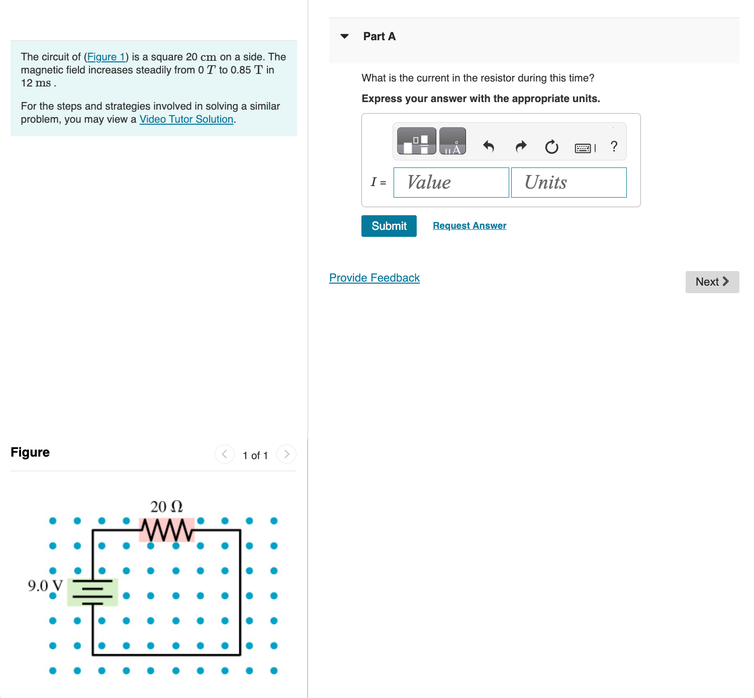 Solved Part AThe circuit of (Figure 1) ﻿is a square 20cm ﻿on | Chegg.com