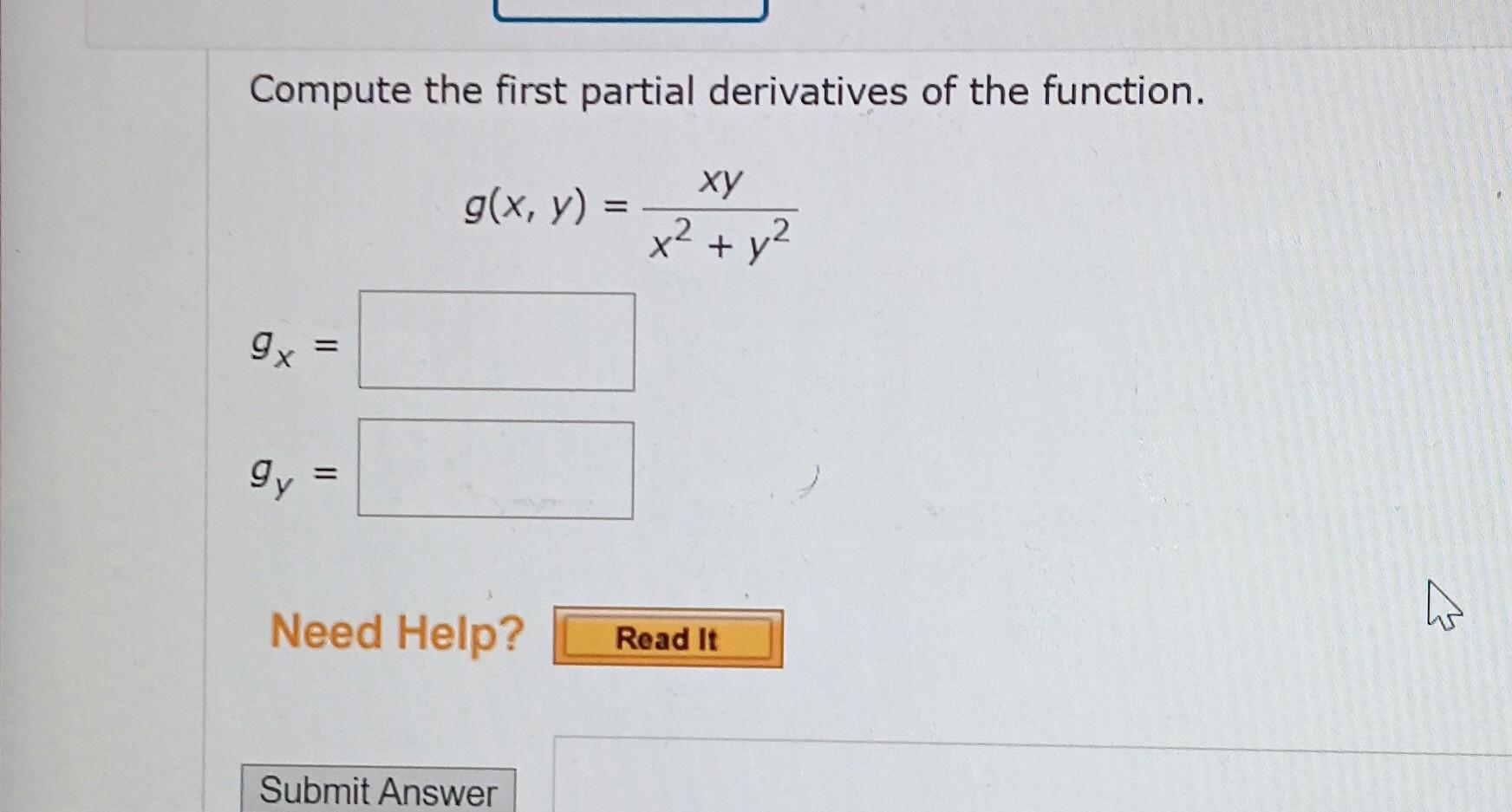 Solved Compute the first partial derivatives of the | Chegg.com