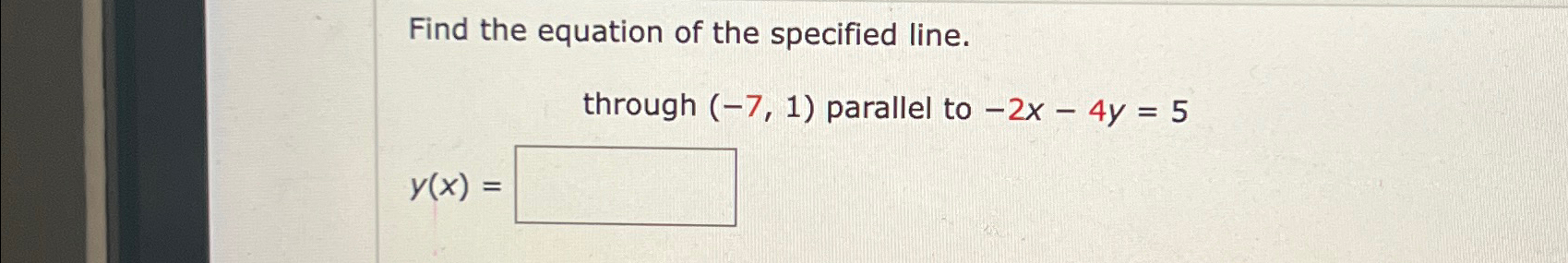 Solved Find the equation of the specified line.through | Chegg.com