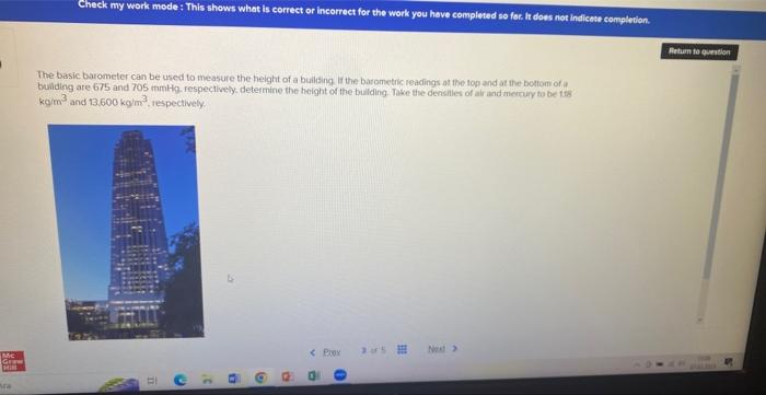 Solved The basic barometer can be used to measure the height | Chegg.com