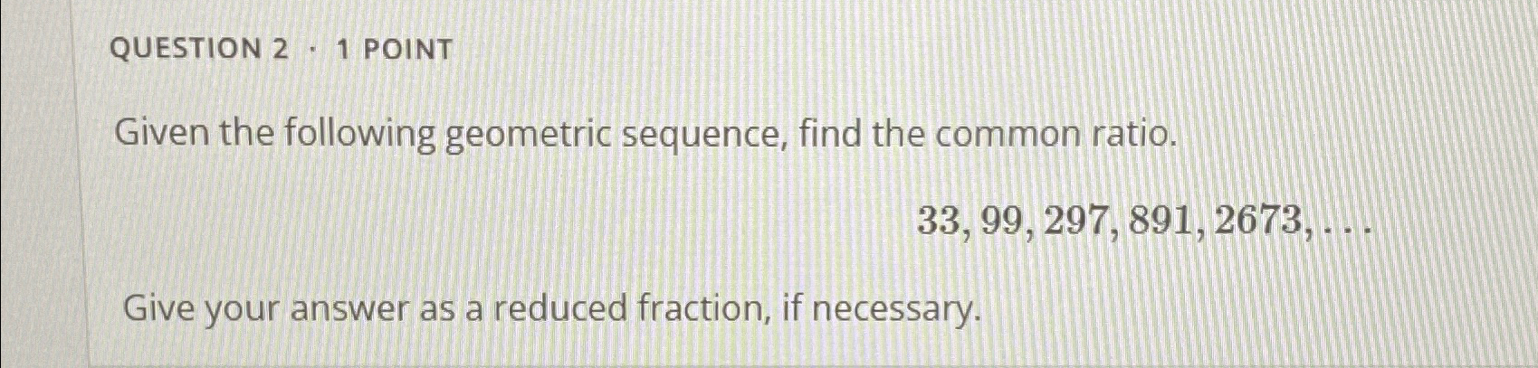 Solved QUESTION 2 - 1 ﻿POINTGiven the following geometric | Chegg.com