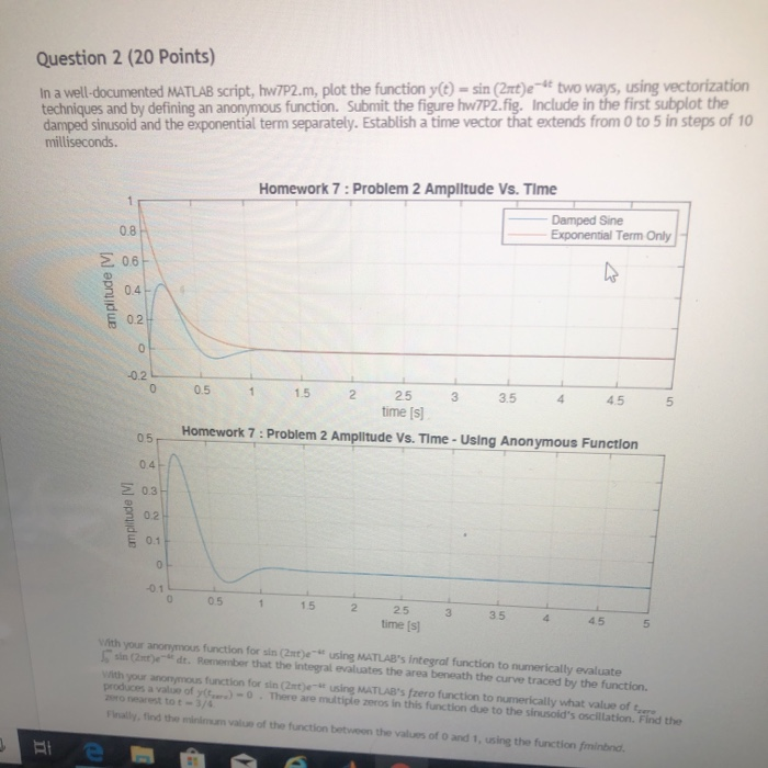 Solved Question 2 (20 Points) In a well-documented MATLAB | Chegg.com