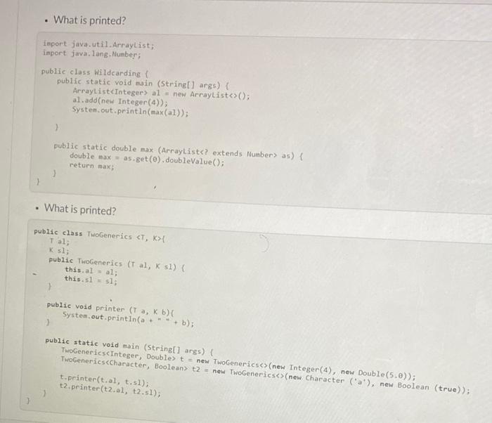 Solved 3 What is printed? import java.util.ArrayList; import | Chegg.com