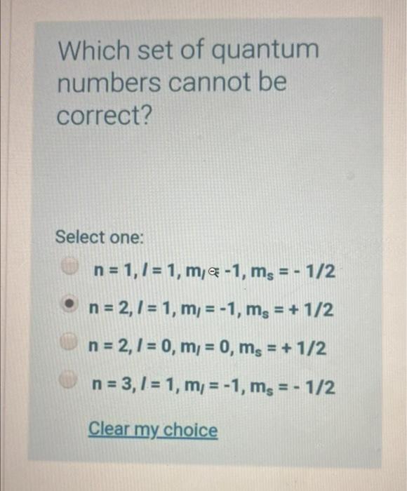 Solved Which set of quantum numbers cannot be correct? | Chegg.com