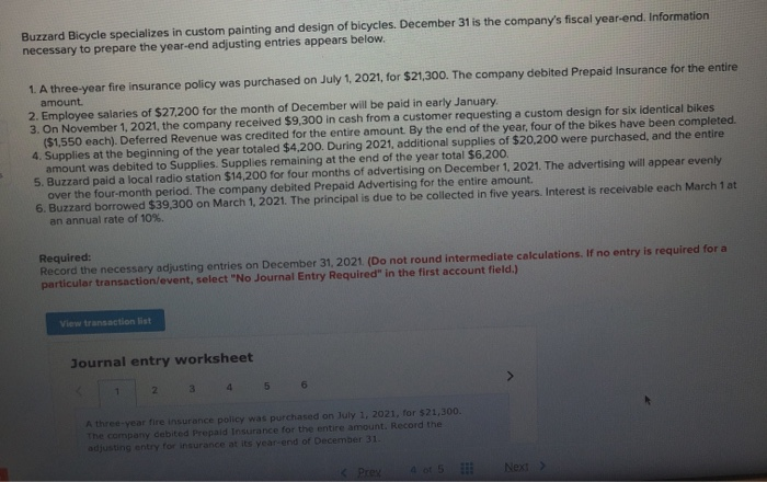 Solved Buzzard Bicycle specializes in custom painting and | Chegg.com