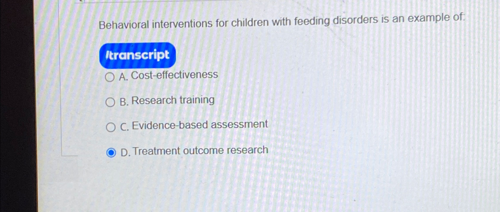 Solved Behavioral interventions for children with feeding | Chegg.com