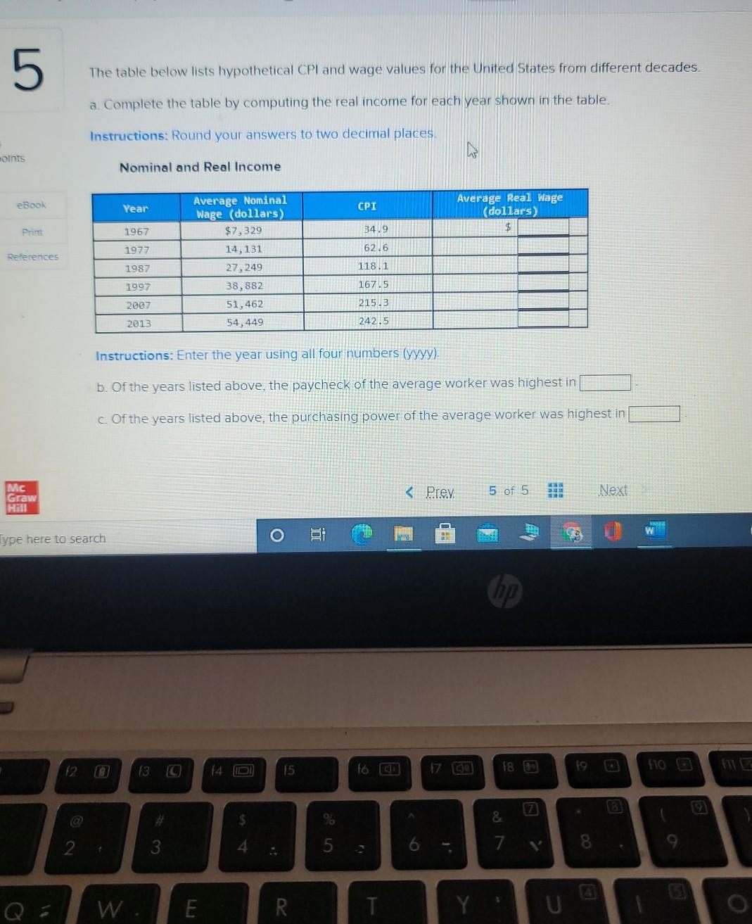 Solved 5 The table below lists hypothetical CPL and wage | Chegg.com