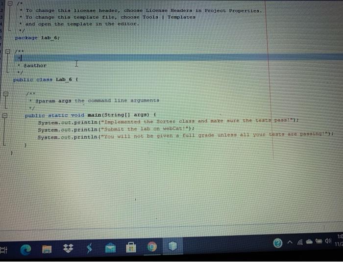 Solved To change this license header, choose License Headers | Chegg.com