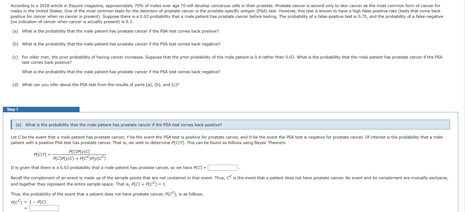 Solved (a) ﻿What is the probability that the male patient | Chegg.com