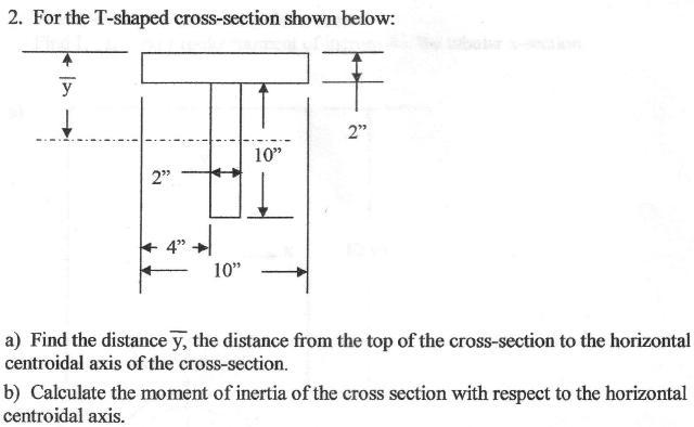 Solved For the T-shaped cross-section shown below: Find the | Chegg.com