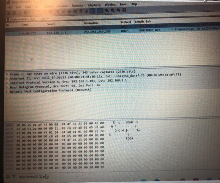 Solved DHCP Packet Analysis This exercise involves using | Chegg.com