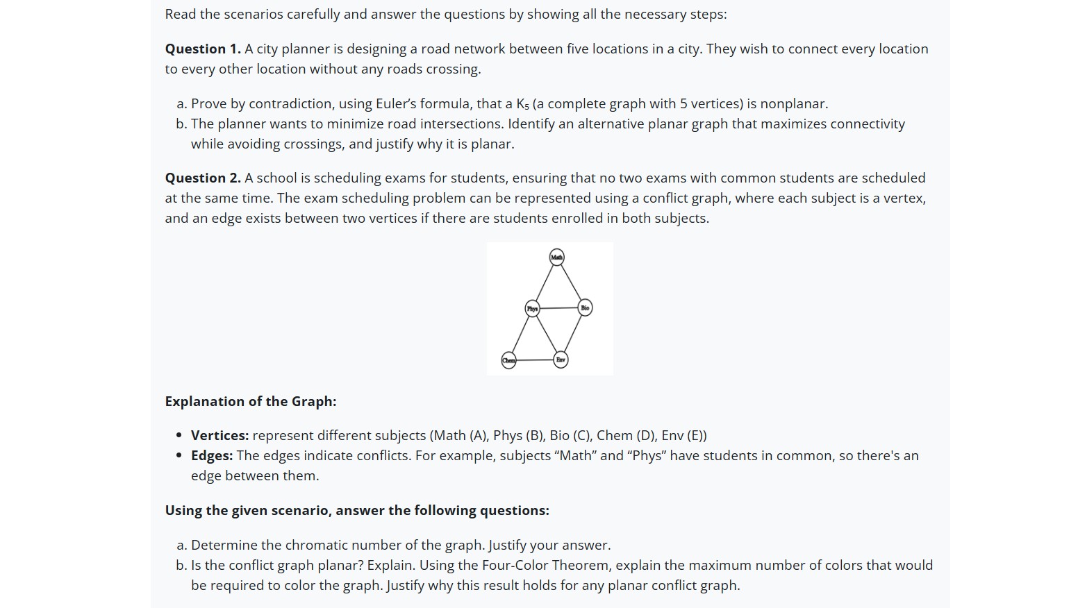 Solved Discrete Mathematics ﻿Read the scenarios carefully | Chegg.com